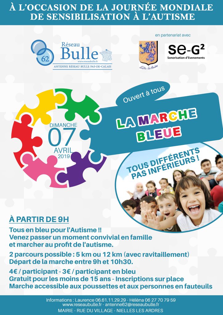 En Avril c'est le mois de l'Autisme ! Le Réseau Bulle organise des événements d'Arras à Boulogne ...