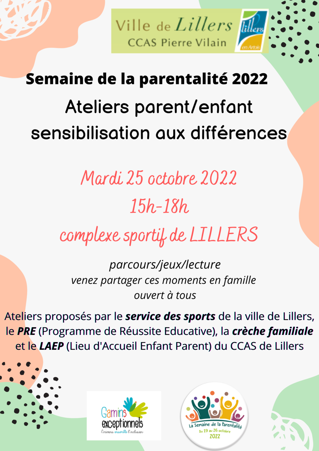 Sensibilisation aux différences le Mardi 25 octobre à Lillers | Parent62.org