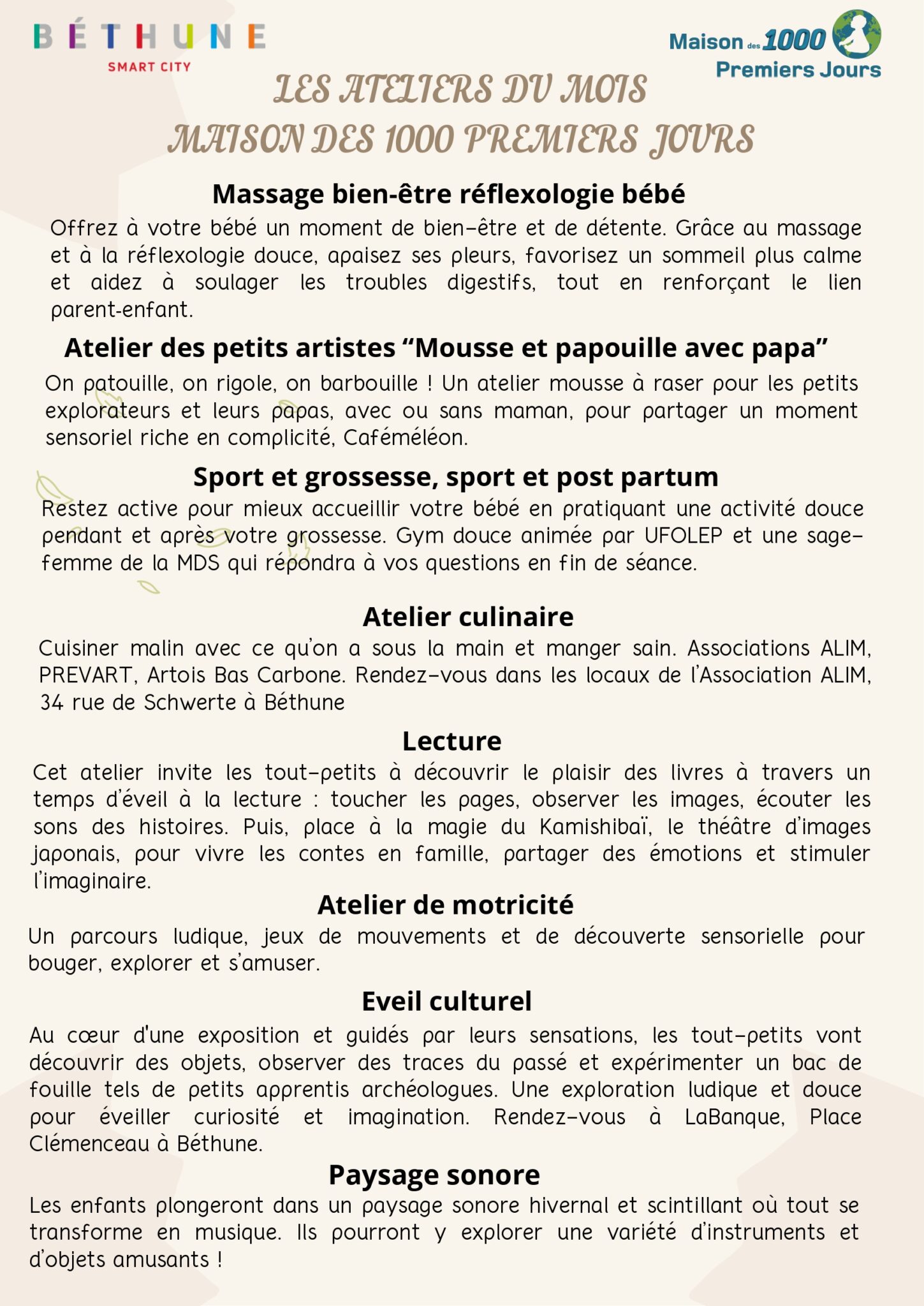 Le programme de Février 2026 – Maison des 1000ers jours de Béthune ...